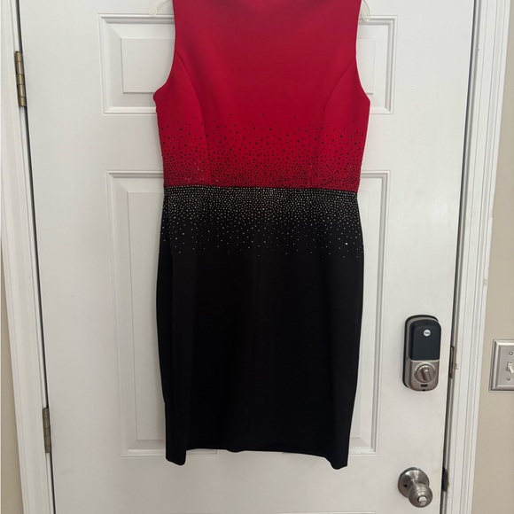 Andrew Marc | Dresses | Andrew Marc Red And Black Gradient Mini Dress ...